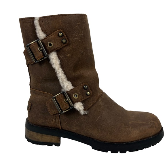 UGG | Shoes | Ugg Niels Ii Boots Womens Size 65 Brown Sheepskin Zip ...